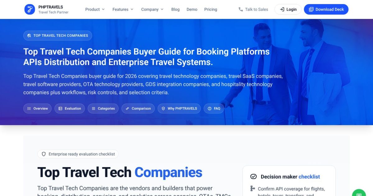 Top Travel Tech Companies 2026 | Compare SaaS, APIs & Platforms
